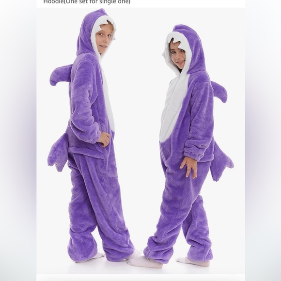 Costumes | Fuzzy Purple Baby Shark Onesie Size 14 | Poshmark